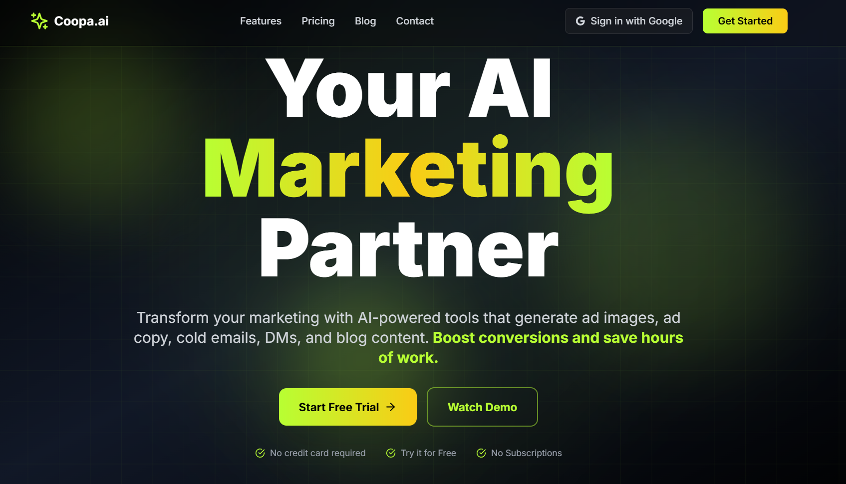 Coopa.ai - AI Marketing Sparring Partner | Generate Ads, Copy & Content